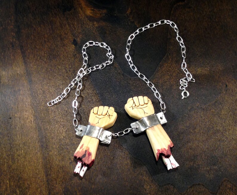 Severed Arms in Manacles and Chains Scroll Saw Necklace a - Etsy