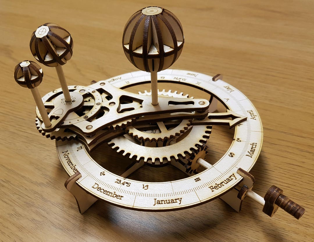 Wooden Model of the Solar System Orrery Kit. Free Global - Etsy