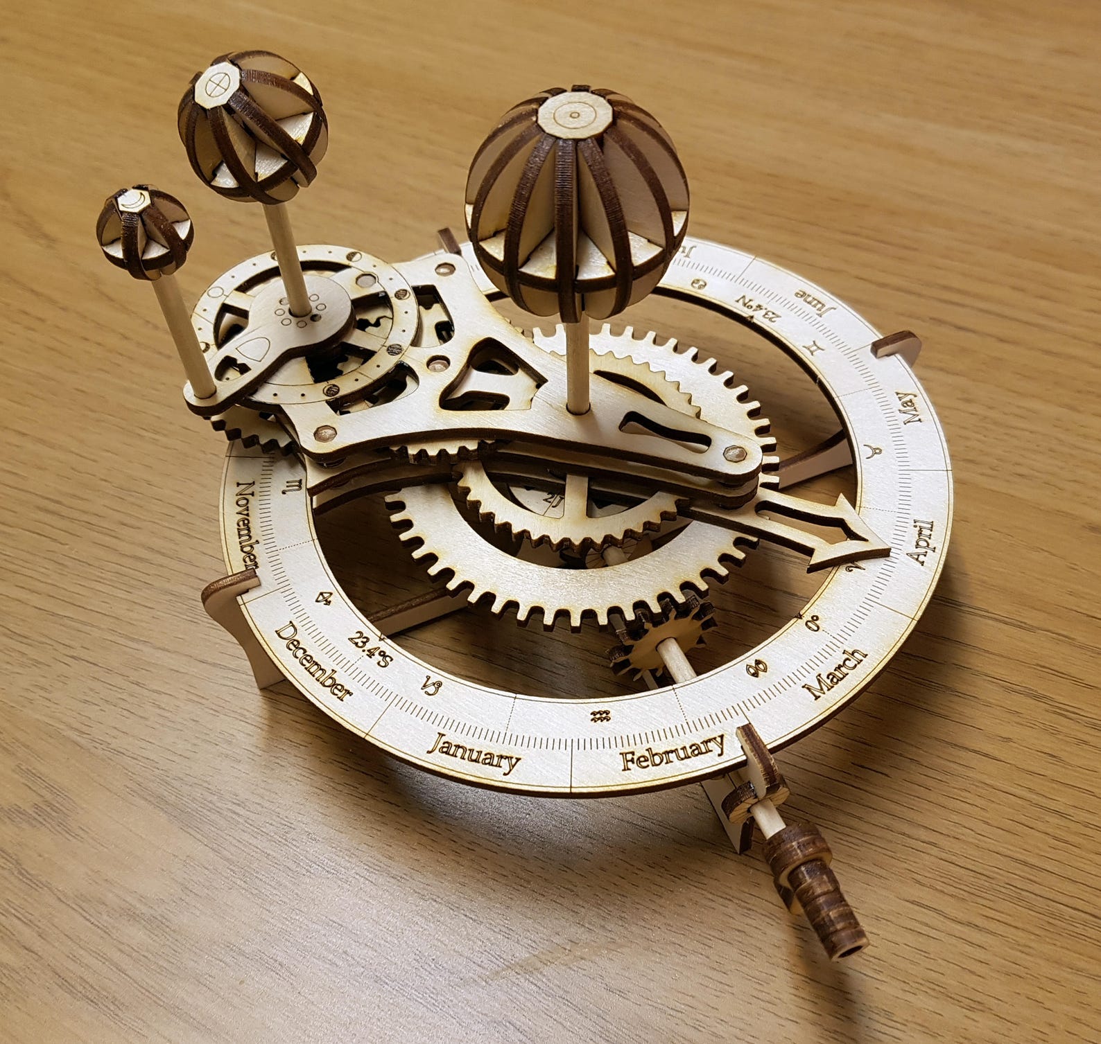 Wooden Model of the Solar System Orrery Kit. Free Global - Etsy