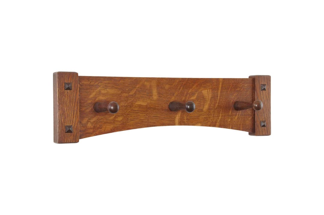 Peg Rack Rail Arched Mission Craftsman Style With Black Walnut Pegs 18 ...