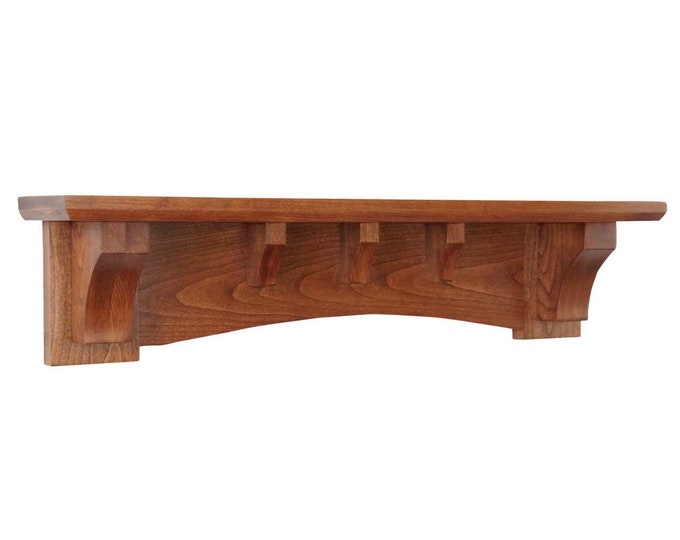 Wall Shelf Small Mission Style With Craftsman Style Corbels 24-48 Wide ...