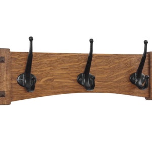 Wall Coat Rack Arched Mission Craftsman Style With Vintage Hooks 18-48 ...