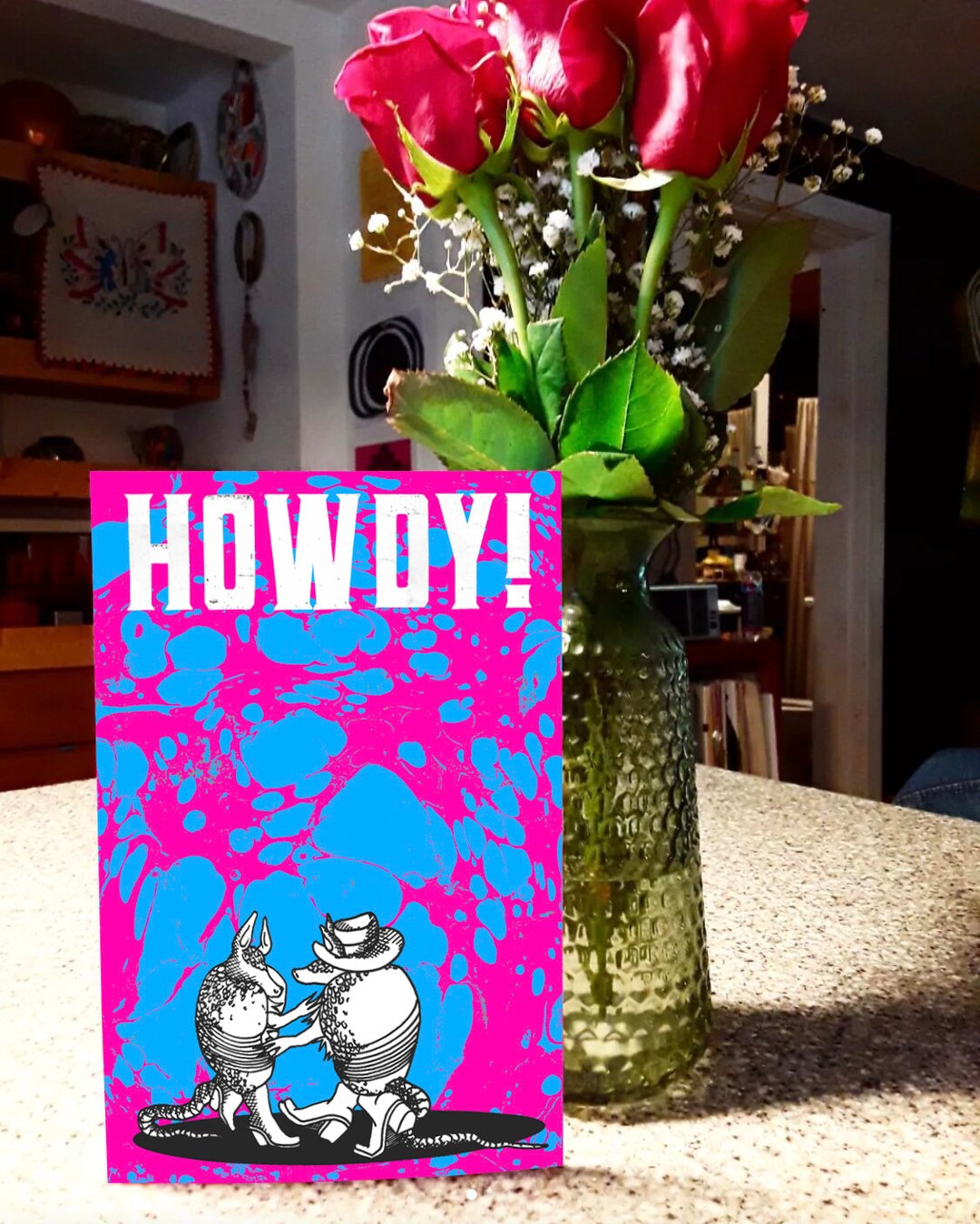 Howdy Dancing Armadillos Greeting Card blank Inside - Etsy