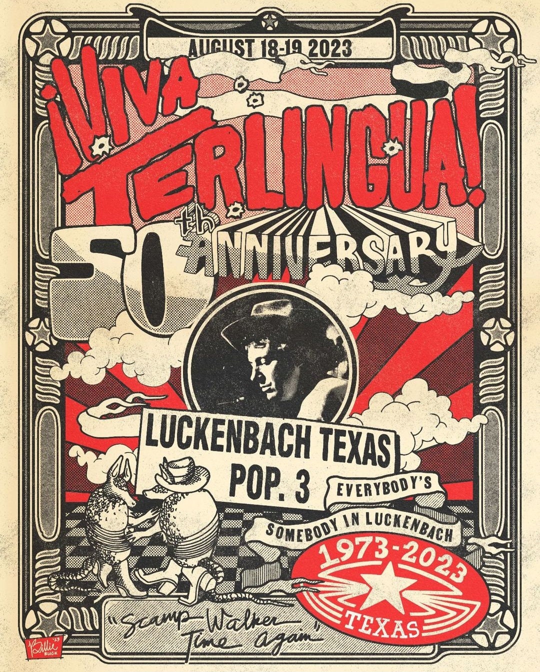 Jerry Jeff Walker 'viva Terlingua' 50th Anniversary Poster 2023 - Etsy