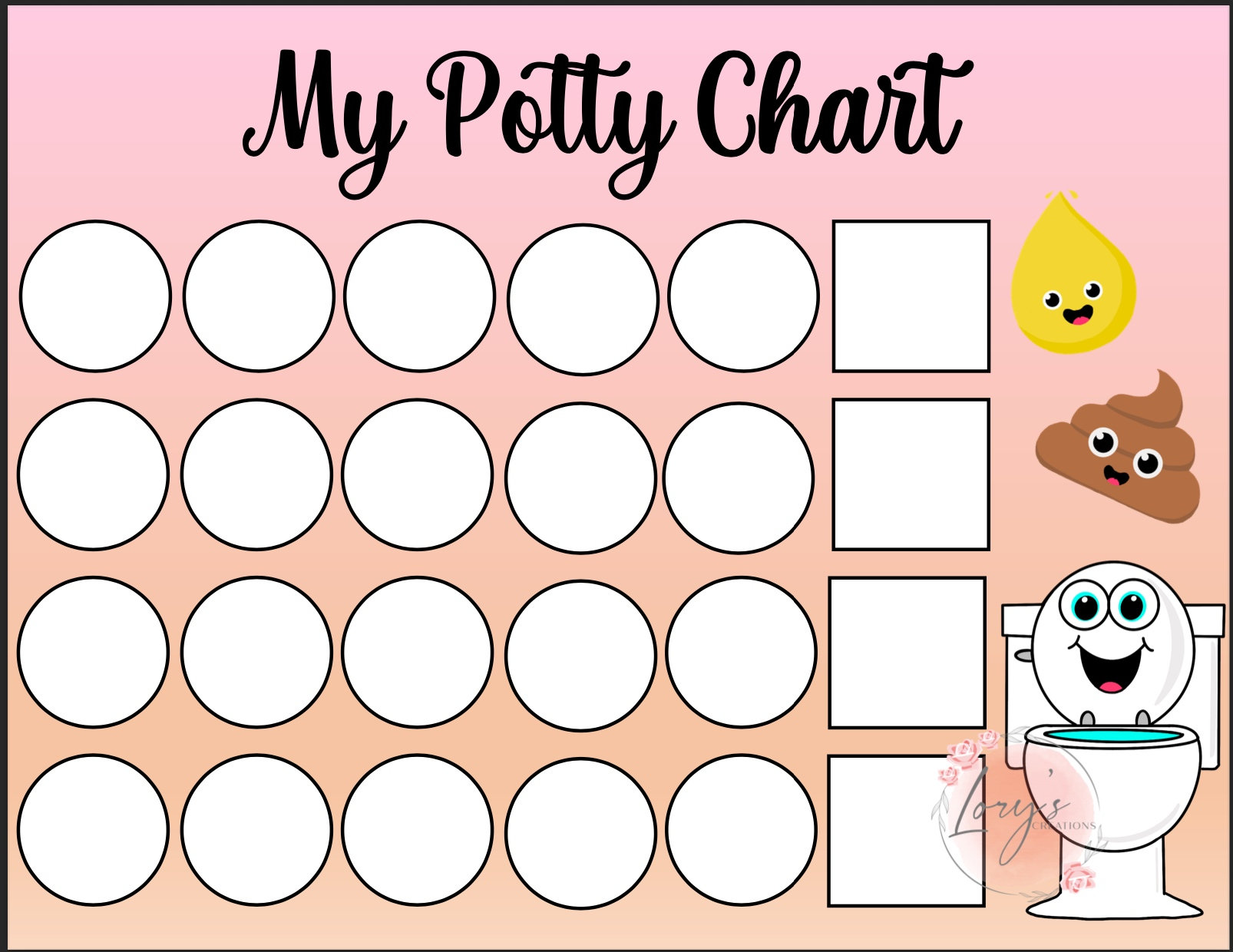 Printable Potty Chart , Potty Chart for Girls , Potty Chart for Boys, Reward , Potty Sticker ...