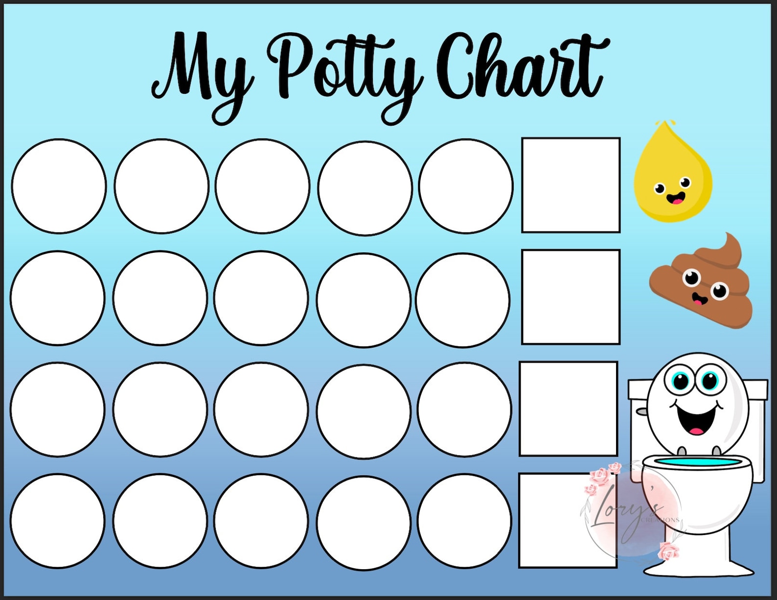 Printable Potty Chart , Potty Chart for Girls , Potty Chart for Boys ...