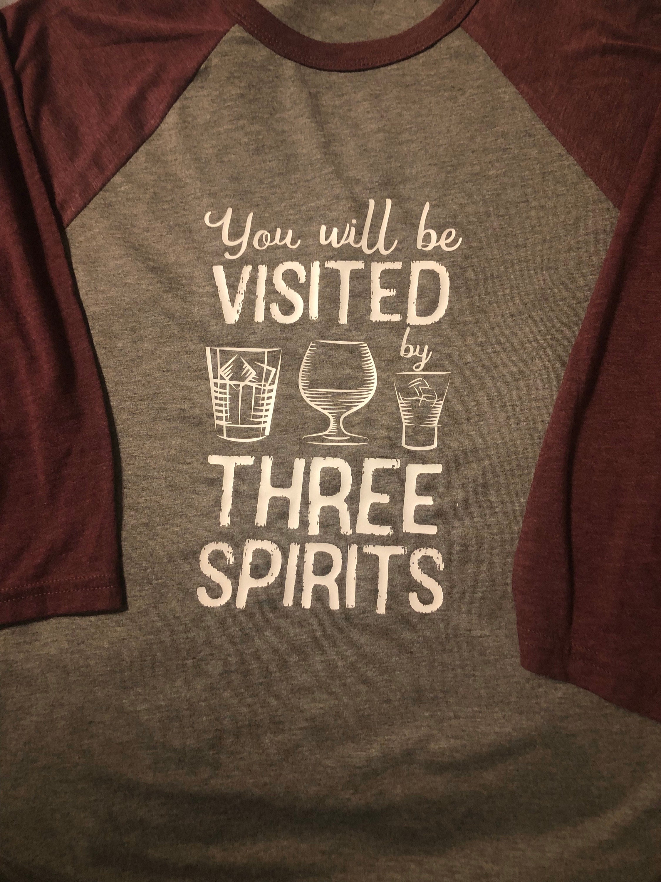 Three Spirits Holiday Glow Christmas Carol Tee | Etsy