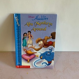 Disney Aladdin Book , Vintage Disney Abu Monkeys Around Book, Disney ...