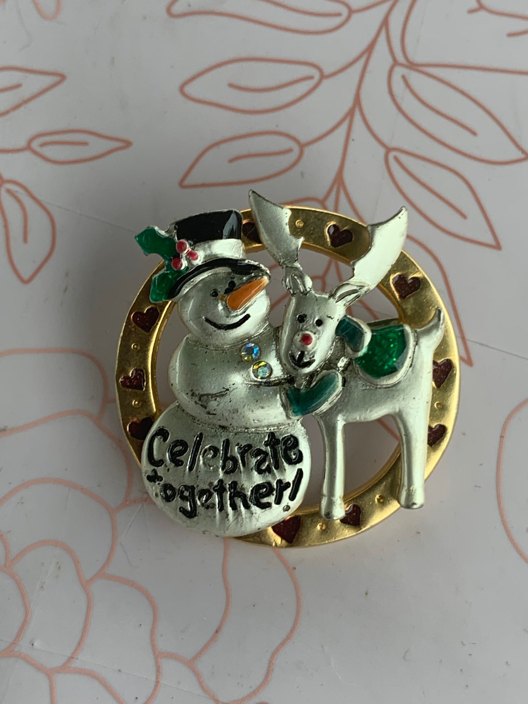Snowman Brooch, Snowman Pin, Christmas Brooch, Snowmen Pin, Snowmen ...