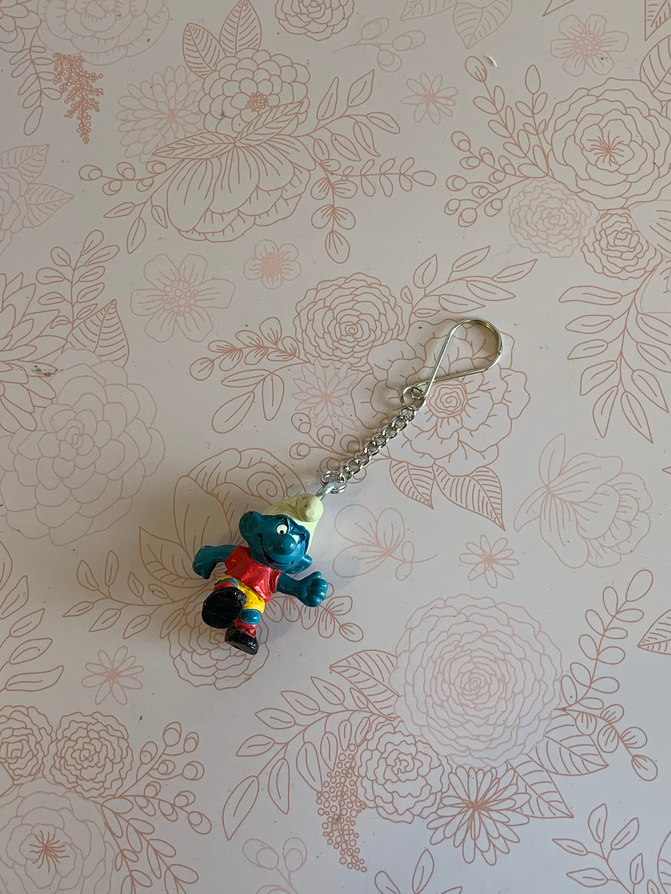 Vintage Smurfs Keychain Hand Made Key Chain Vintage Toy PVC - Etsy