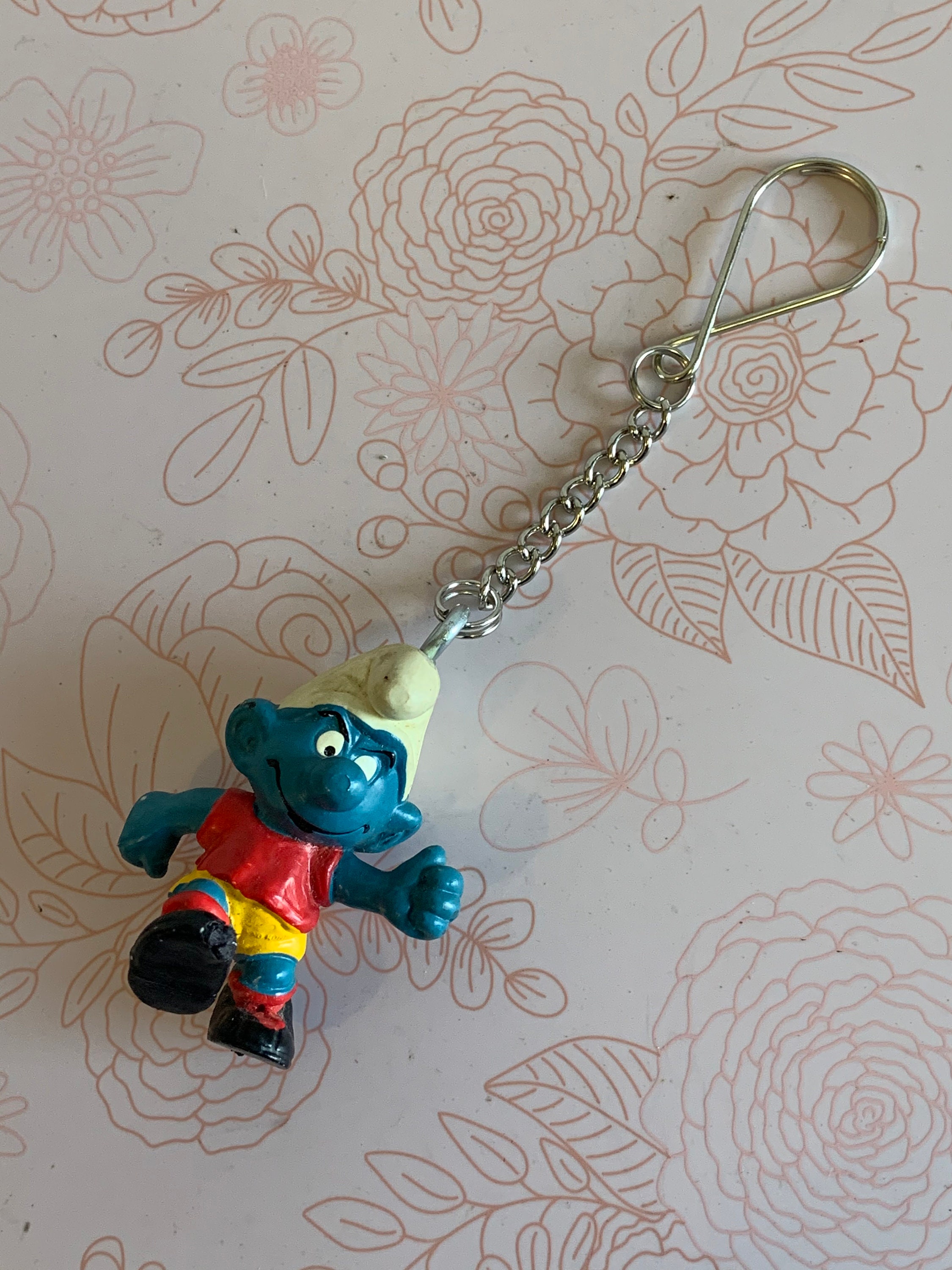 Vintage Smurfs Keychain Hand Made Key Chain Vintage Toy PVC | Etsy