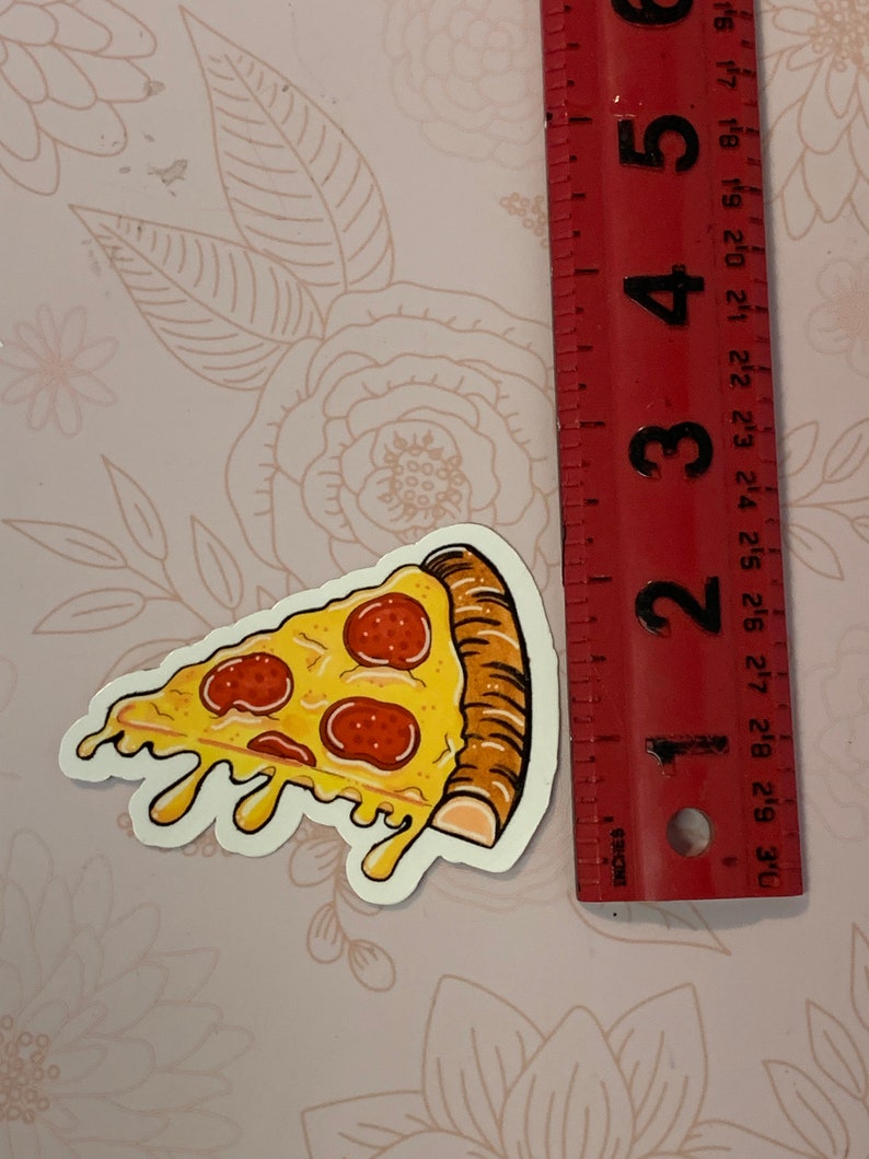 Pepperoni Pizza Sticker, Vinyl Pizza Sticker, Hand Drawn Pizza Sticker ...