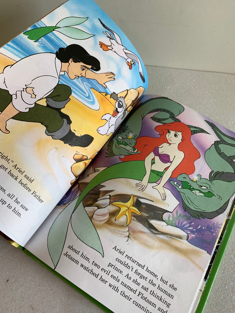 Vintage Disney's the Little Mermaid Storybook, Walt Disney Wonderful ...