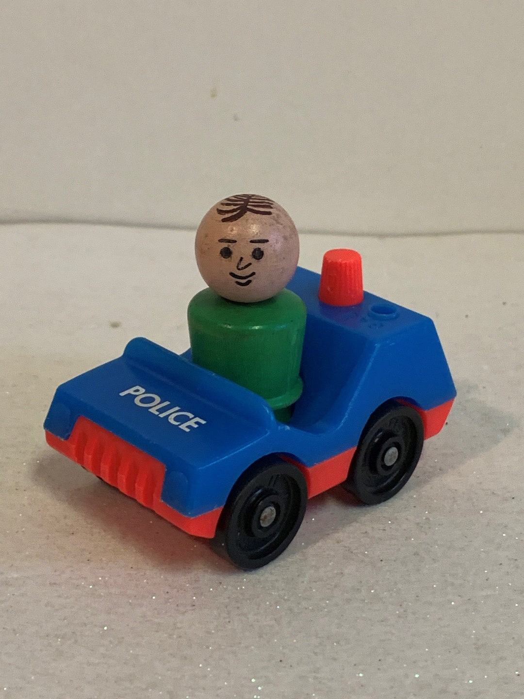 Vintage Fisher Price Little People Police Car & Figure - Etsy
