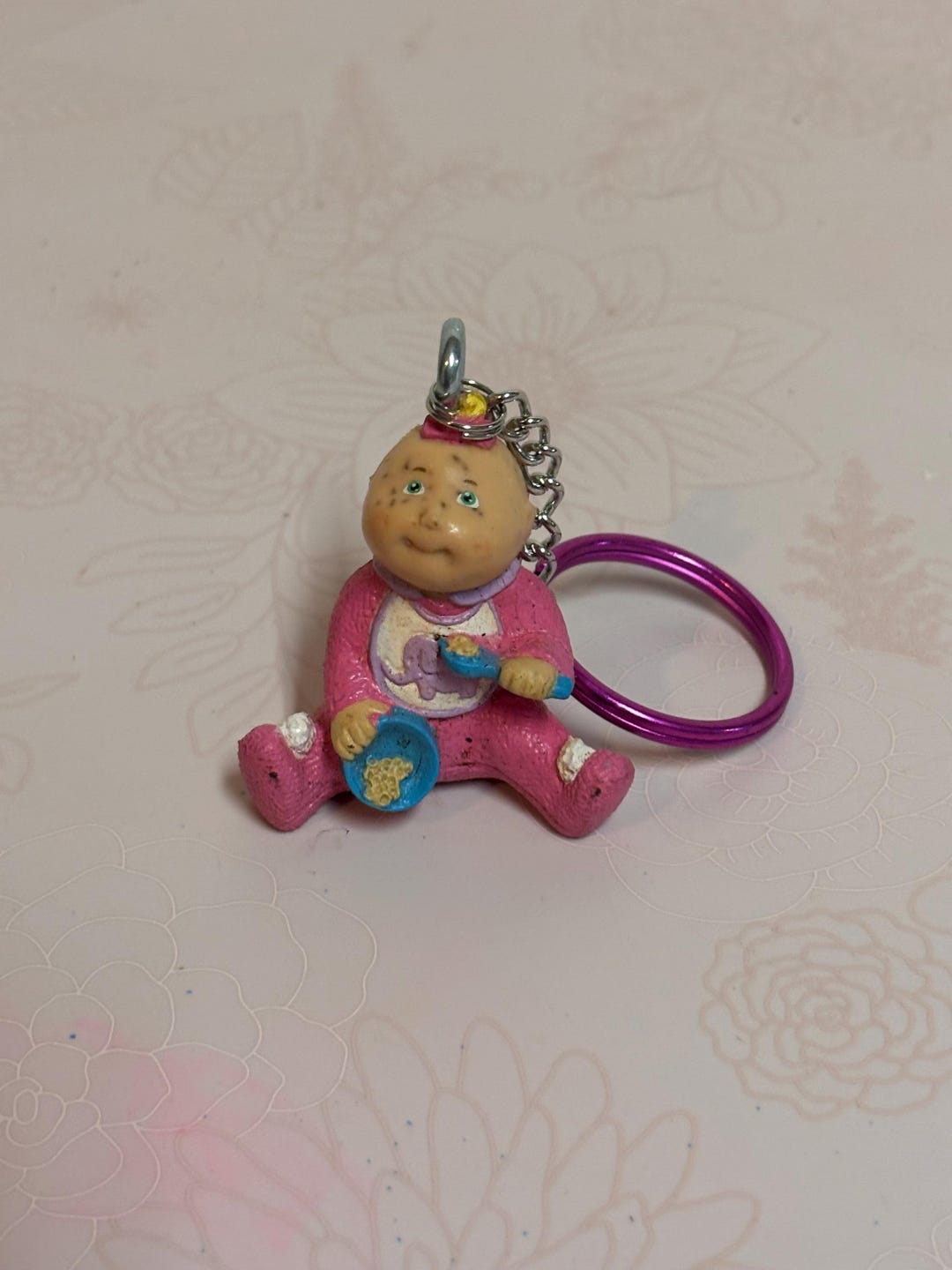 Vintage Cabbage Patch Kids PVC Keychain, Hand Made Key Chain, Vintage Toy Keychain, CPK Pvc ...