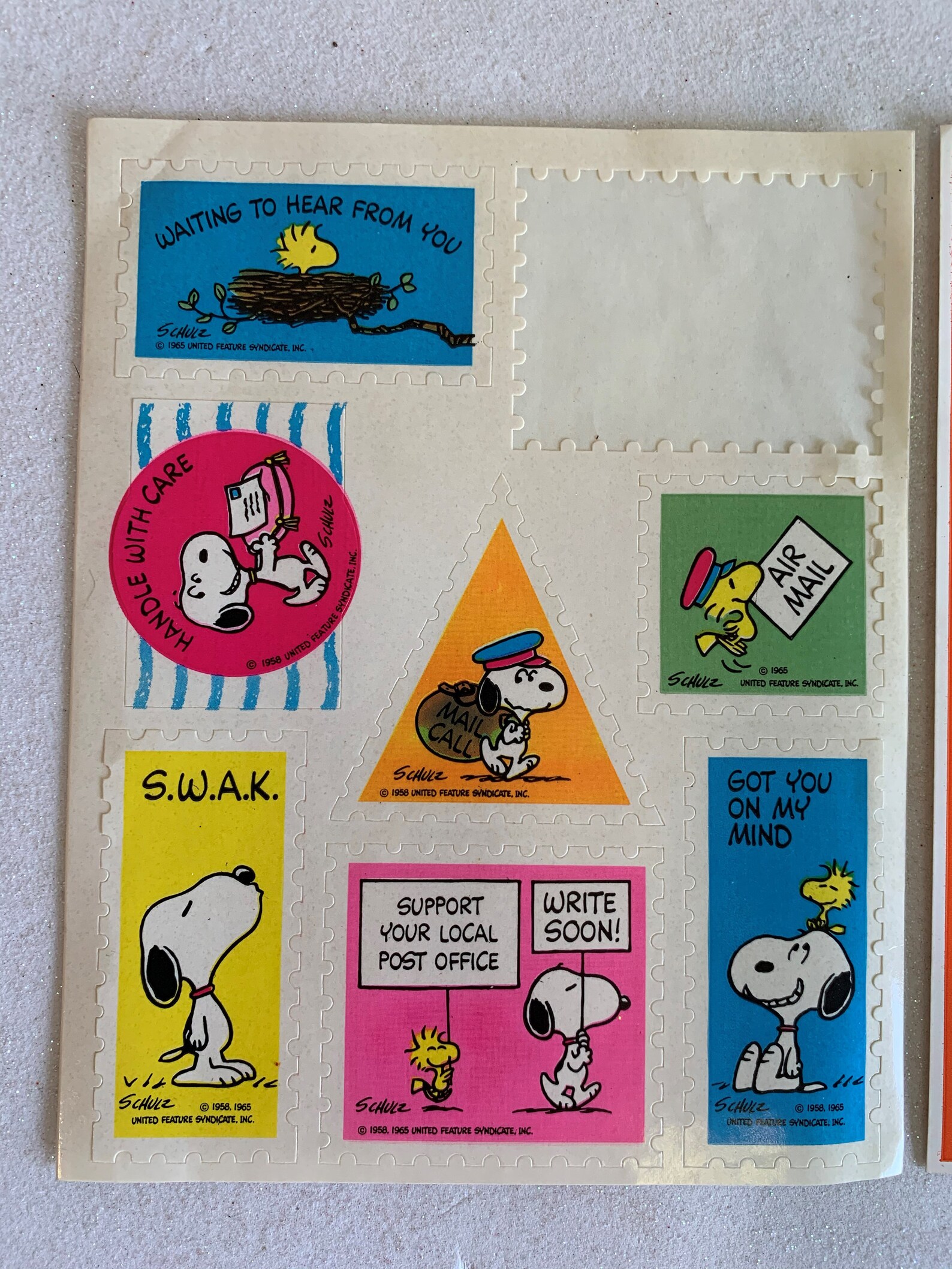 Vintage Peanuts Snoopy Stickers Snoopy Stickers Vintage | Etsy