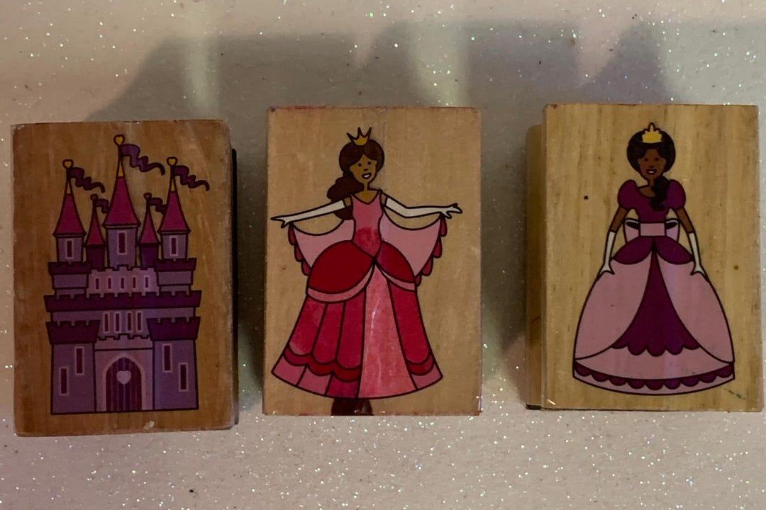 Princess Stamp Set, Cute Stamps, Wooden Stamp Lot, Rubber Stamp, Ink ...