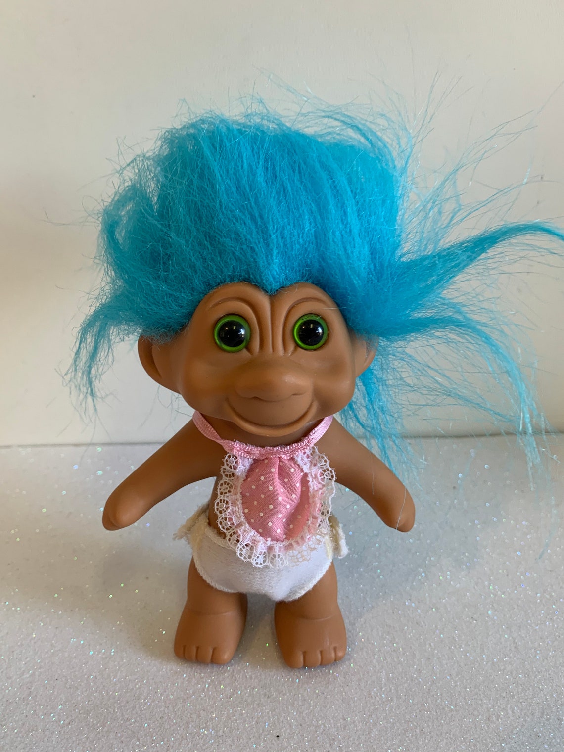 1991 TNT Troll Doll Blue Hair Vintage Blue Hair Toll Doll - Etsy