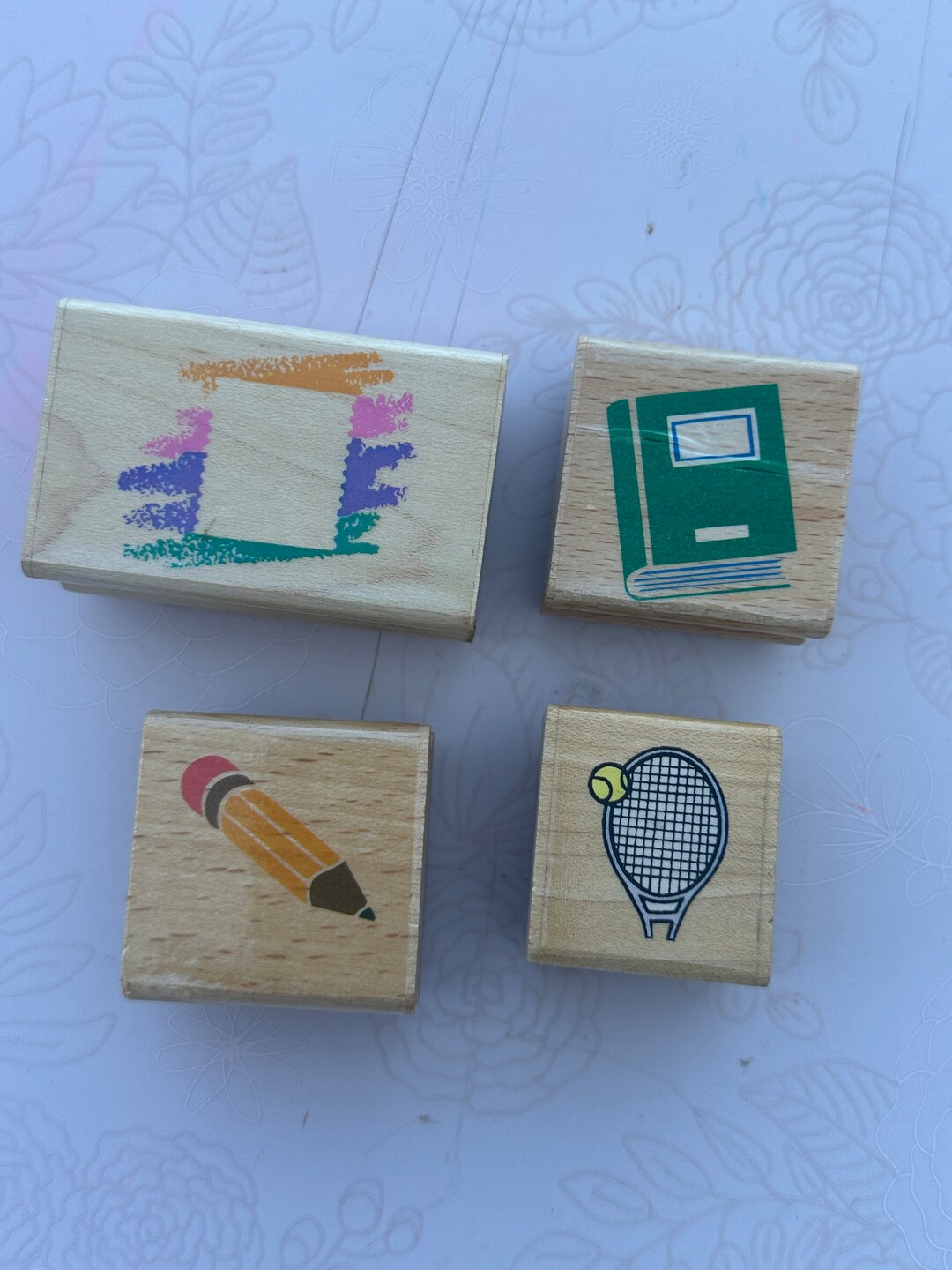 School Themed Stamp Set, Wooden Stamp Lot, Rubber Stamp, Ink Stamp Lot ...