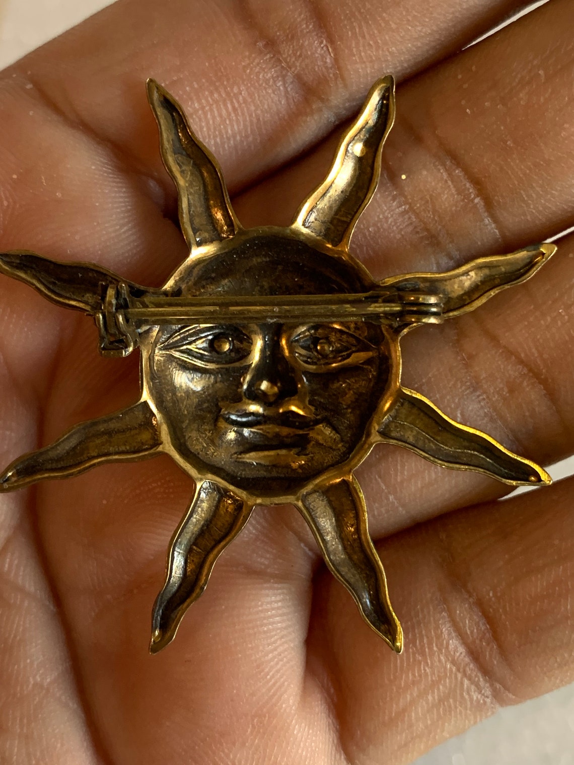 Vintage Sun Jewelry Sun Brooch Gold Tone Sun Brooch Vintage - Etsy