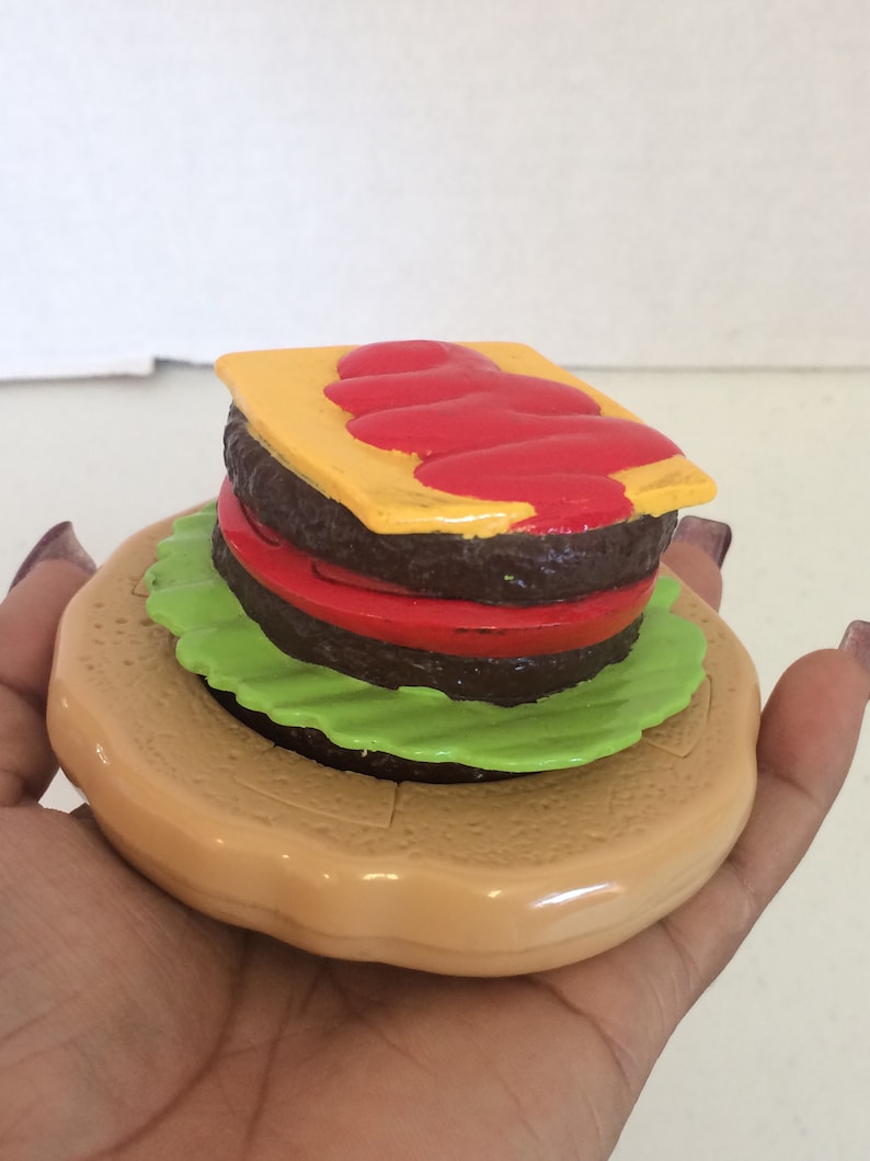 Vintage pretend Hamburger Pretend food burger toy burger | Etsy