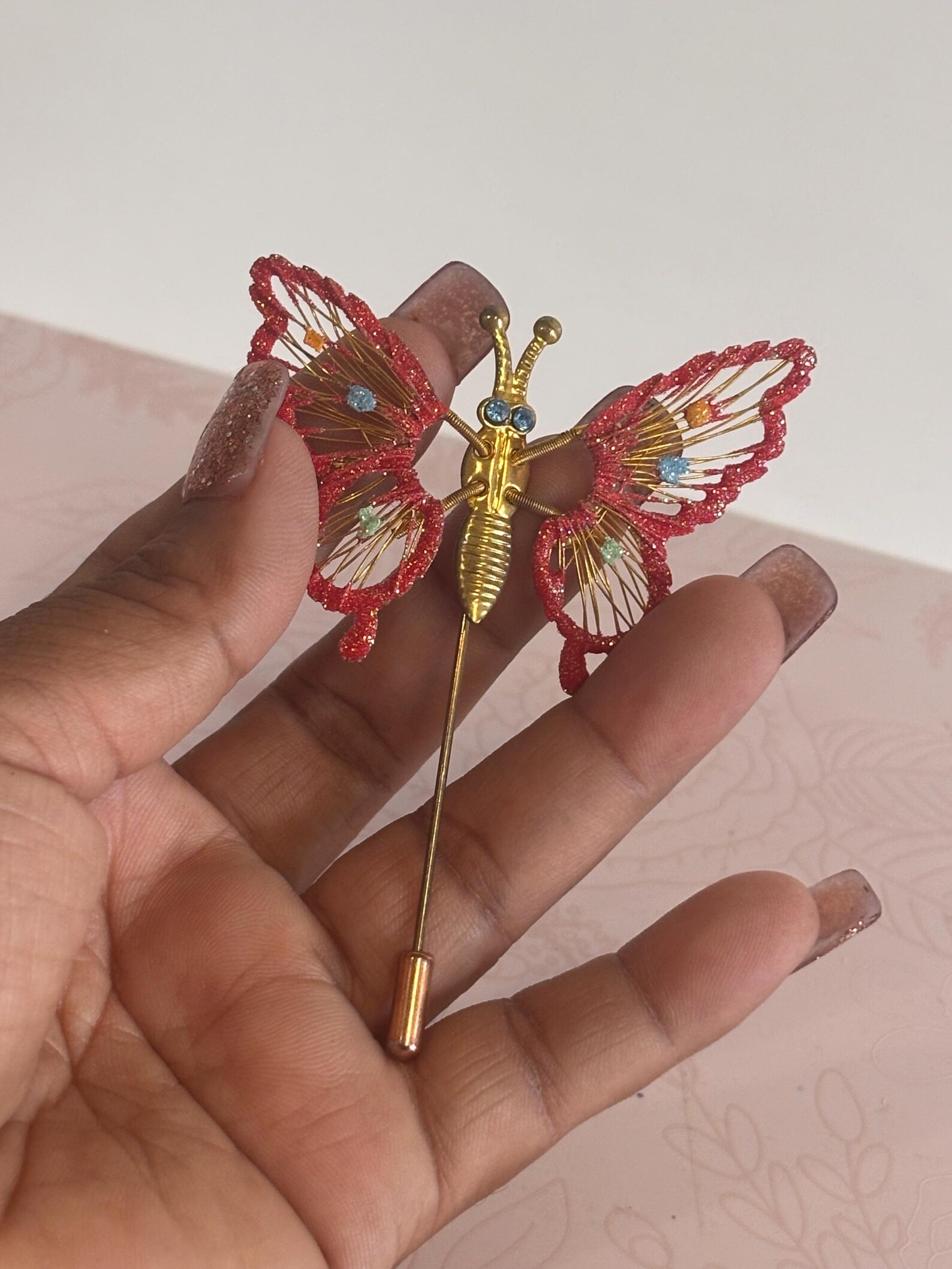 Vintage Gold Tone Butterfly Stick Pin - Scarf & Necktie - Etsy