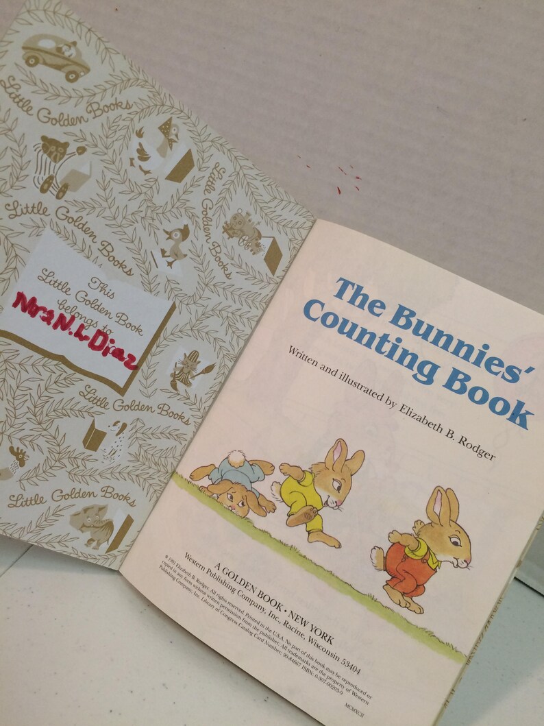 1991 The Bunnies Counting Book A Little Golden Book The | Etsy