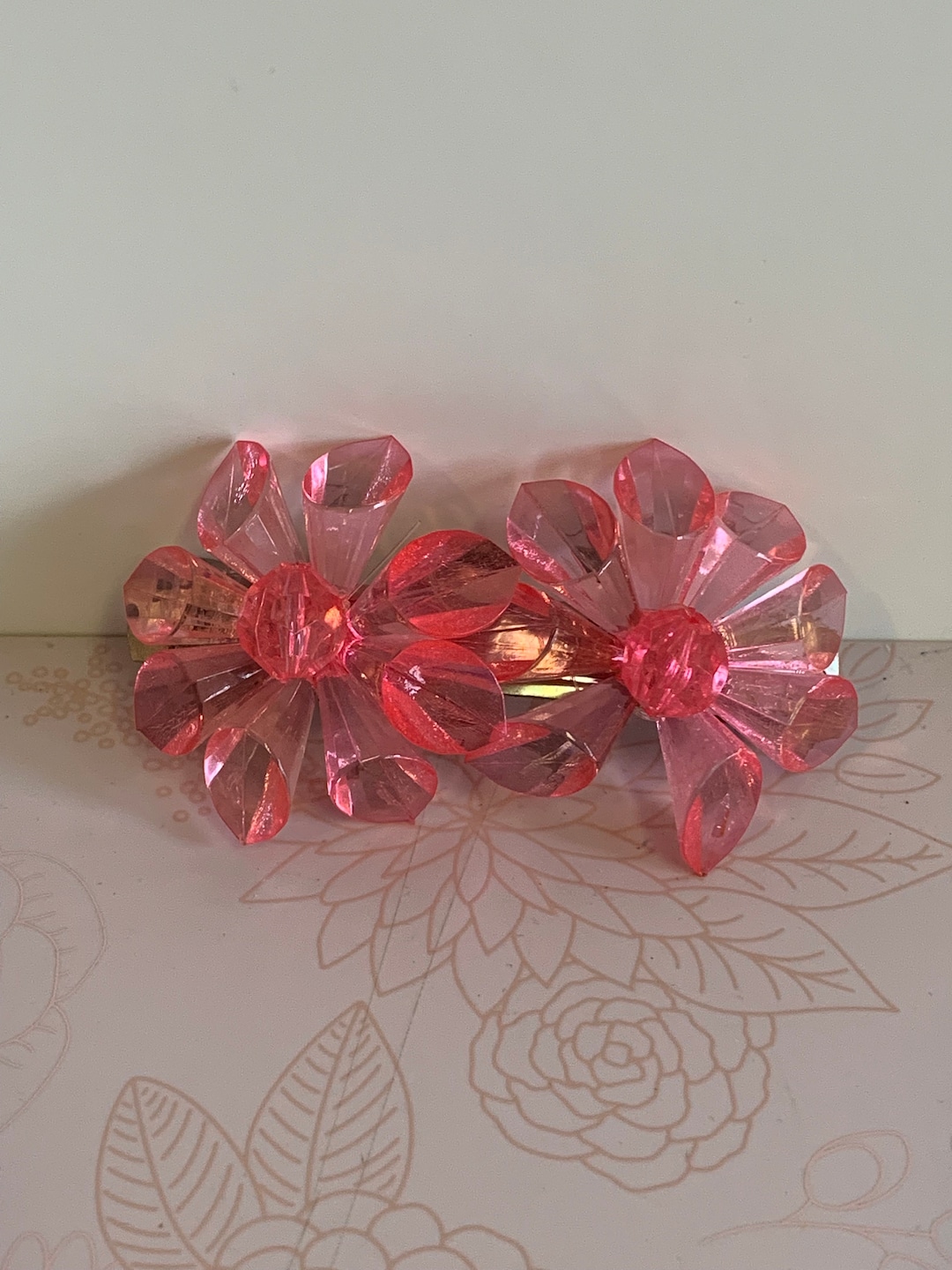 Vintage Hair Barrette, Vintage Plastic Jewels Hair Barrette, Vintage ...