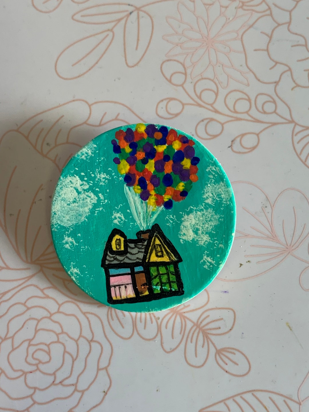 Hand Painted Wooden Badge, up House Pin, Disney up Handmade Brooch ...