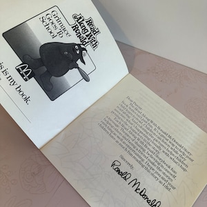 Vintage Mcdonald's Book, Mcdonalds Story Book, 1989 Read Along With ...