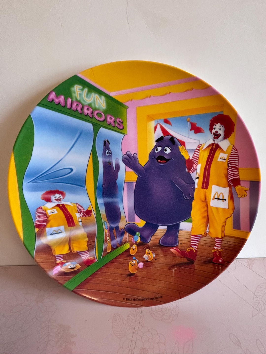 Vintage 1993 Mcdonald's Plate: Ronald Mcdonald & Grimace - Etsy