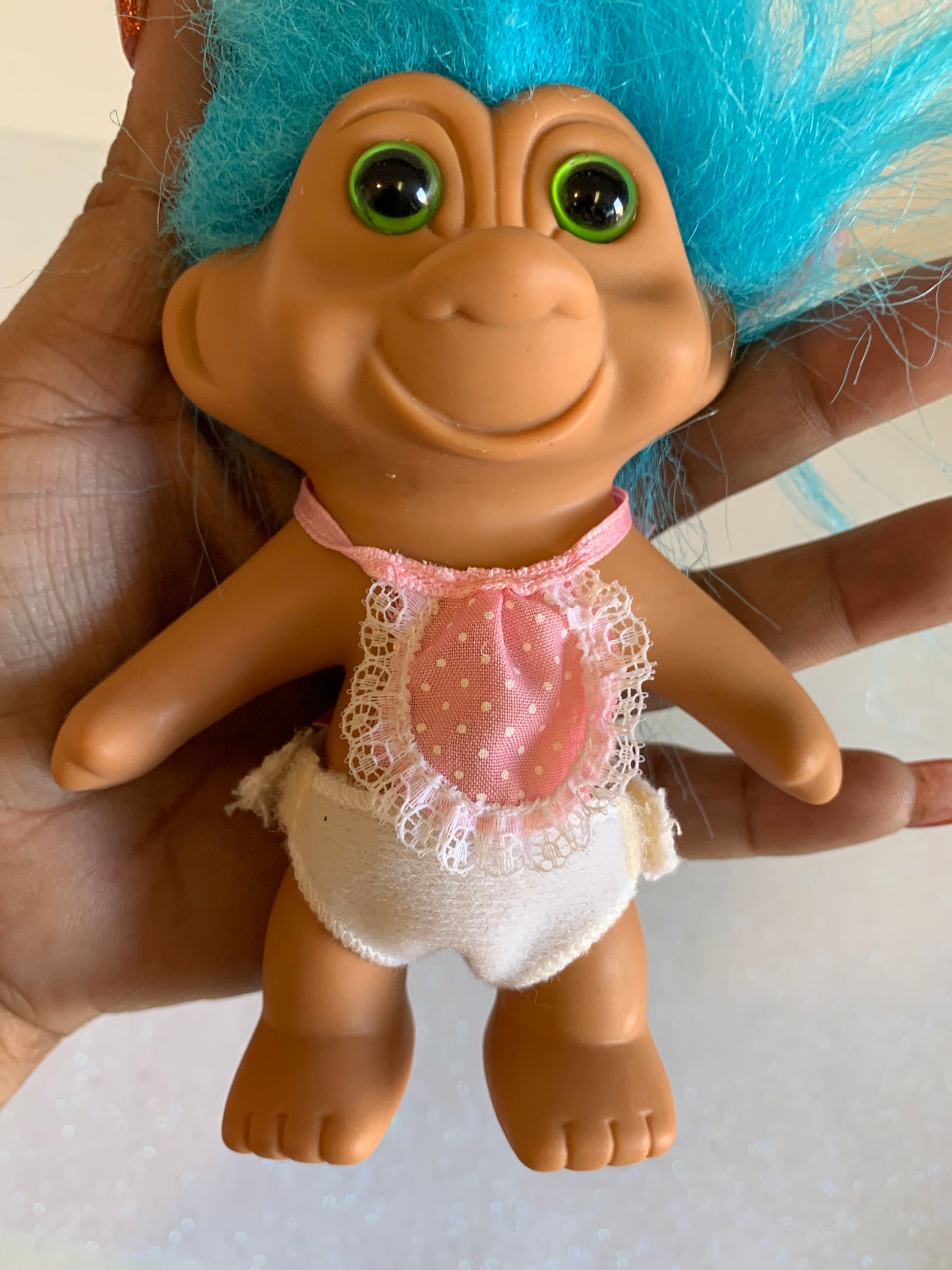 1991 TNT Troll Doll Blue Hair Vintage Blue hair Toll doll | Etsy