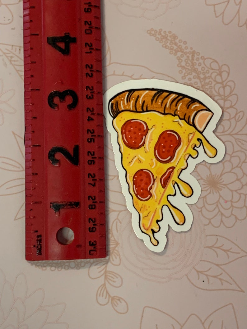 Pepperoni Pizza Sticker, Vinyl Pizza Sticker, Hand Drawn Pizza Sticker ...