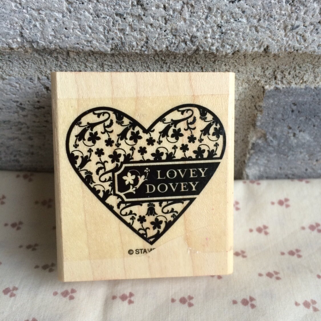 Lovey Dovey Heart Stamp, Lovey Dovey Stamp, Heart Rubber Stamp, Rubber ...