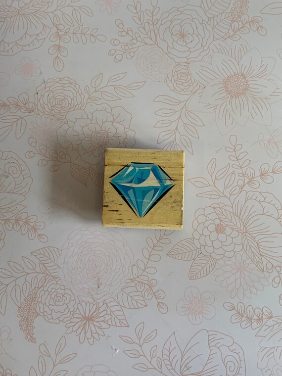 Diamond Stamp Diamond Rubber Stamp Rubber Stamp Ink Stamp - Etsy