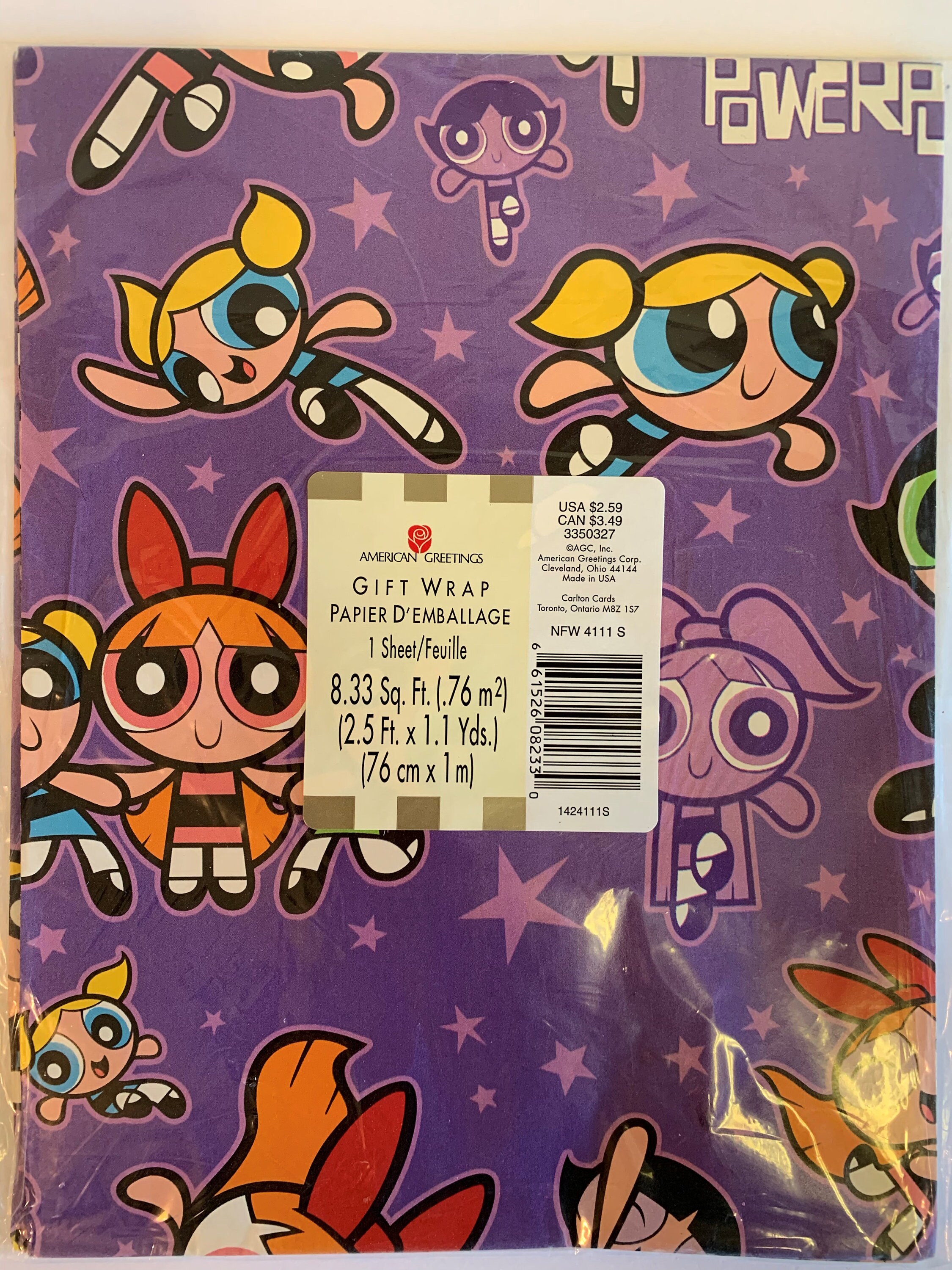 Vintage 90s Powerpuff Girls Wrapping Paper - American Greetings AG Gift ...