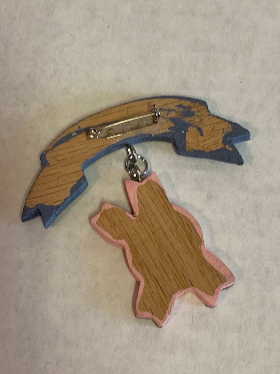 Vintage Wood Pig Pin, Handcrafted Pig pin, Wooden Pig… - Gem