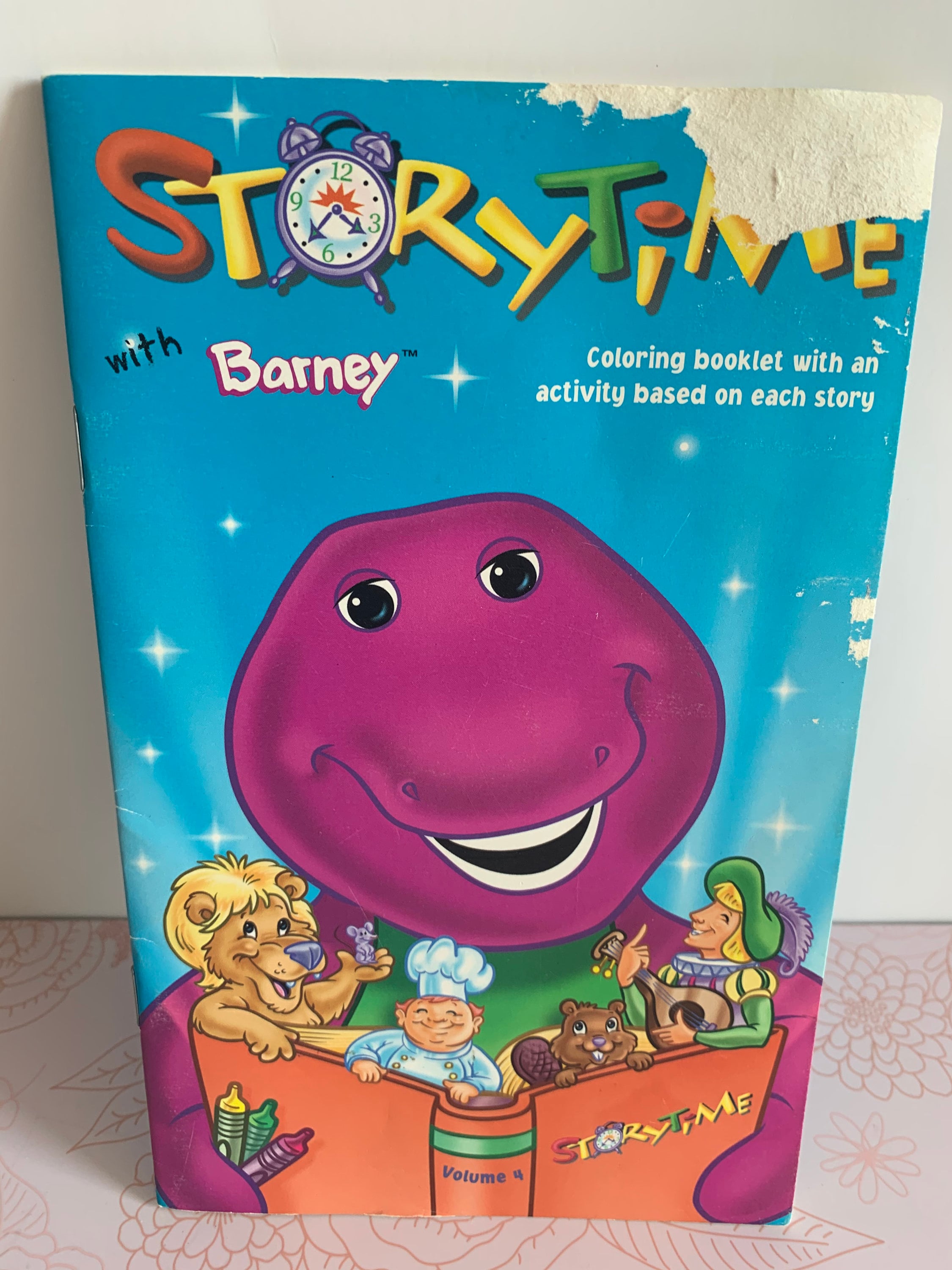 Vintage Barney Storytime Mini Coloring Book - Etsy