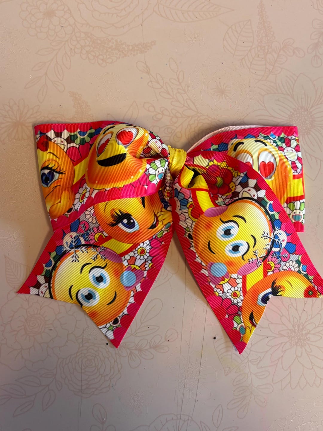 Smiley Face Hair Bow, Hair Clip, Custom Hair Clip, Hair Accessory ...