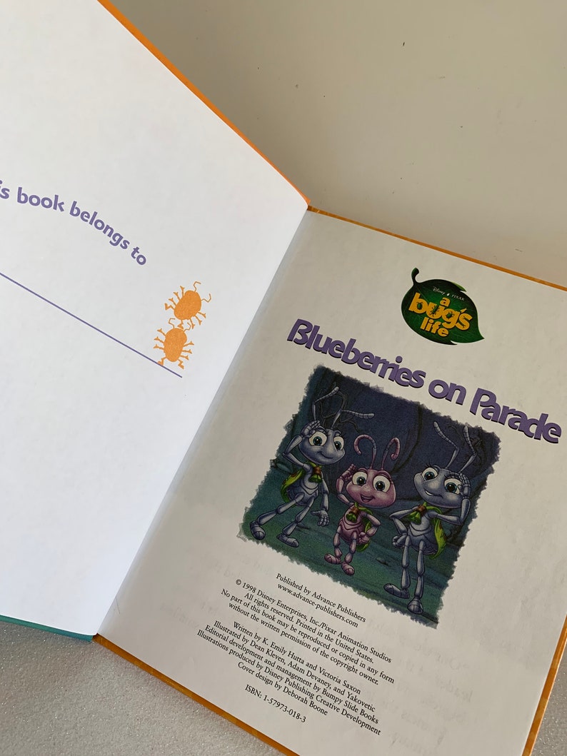 Vintage Disney's A Bug's Life Hardback Storybook: Blueberries on Parade ...