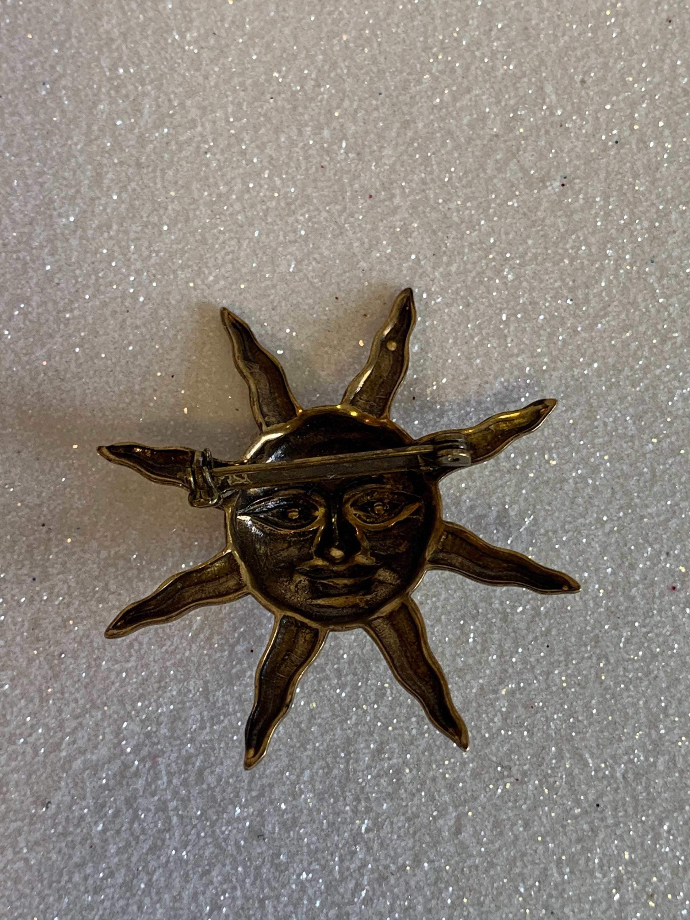 Vintage Sun Jewelry Sun Brooch Gold Tone Sun Brooch Vintage - Etsy