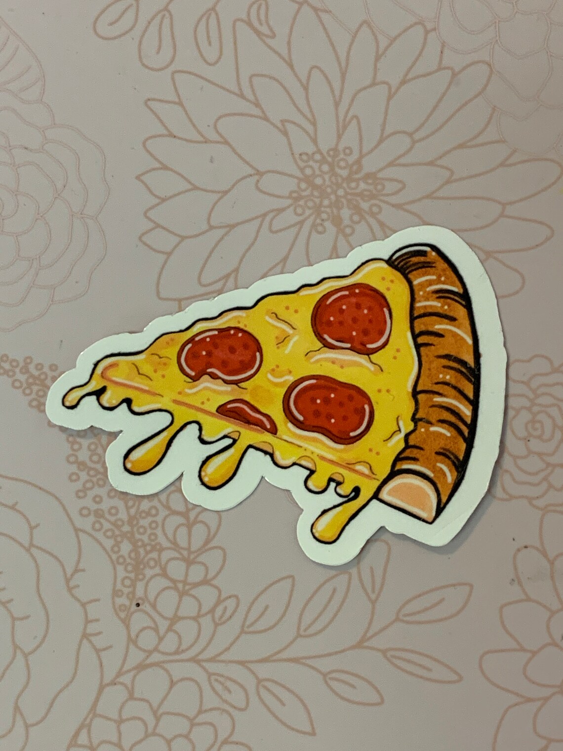 Pepperoni Pizza Sticker, Vinyl Pizza Sticker, Hand Drawn Pizza Sticker ...