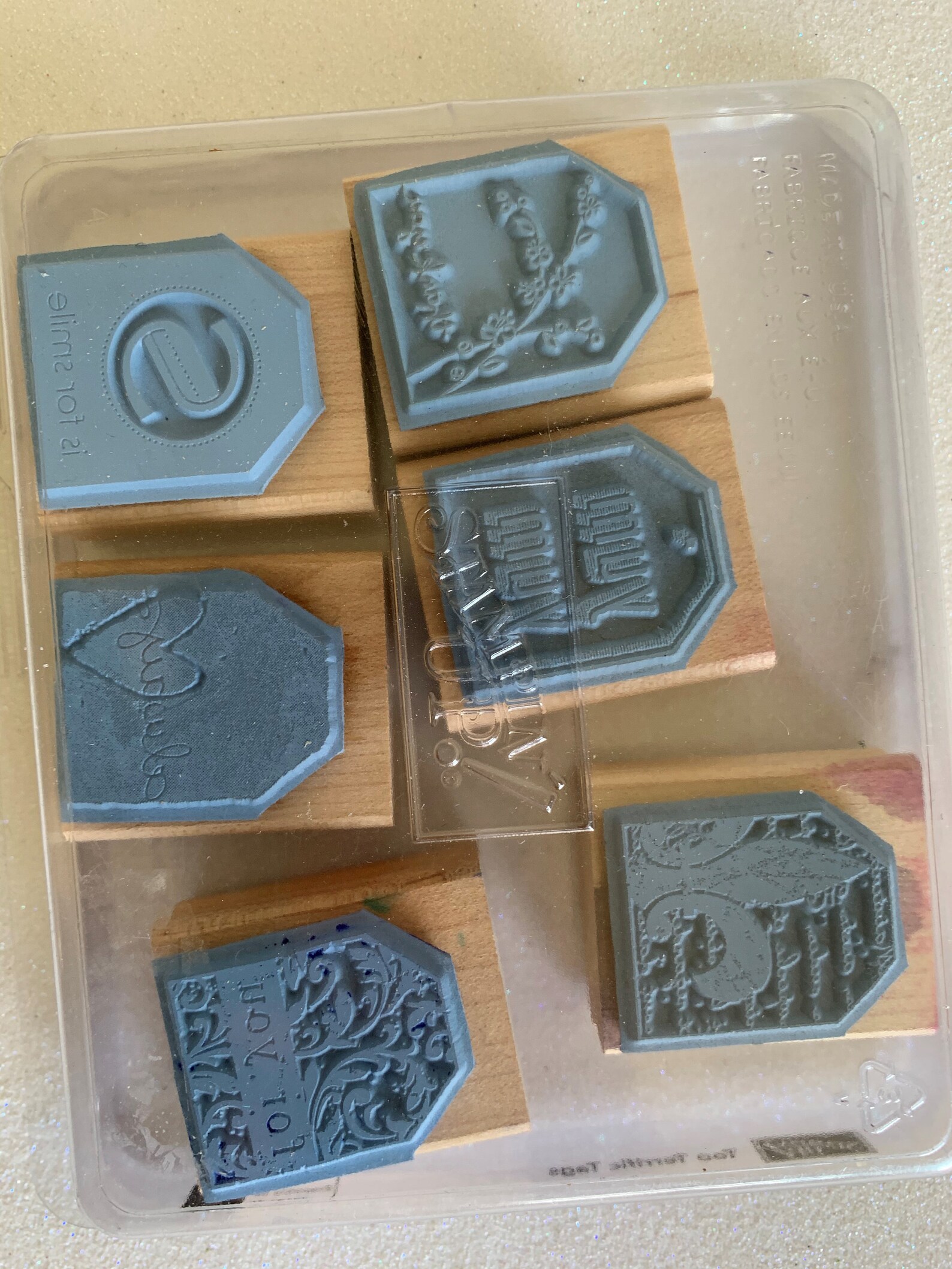 Retired Stampin Up, Too Terrific Tags Stamp Set, Wooden Stamp Set, Ink ...