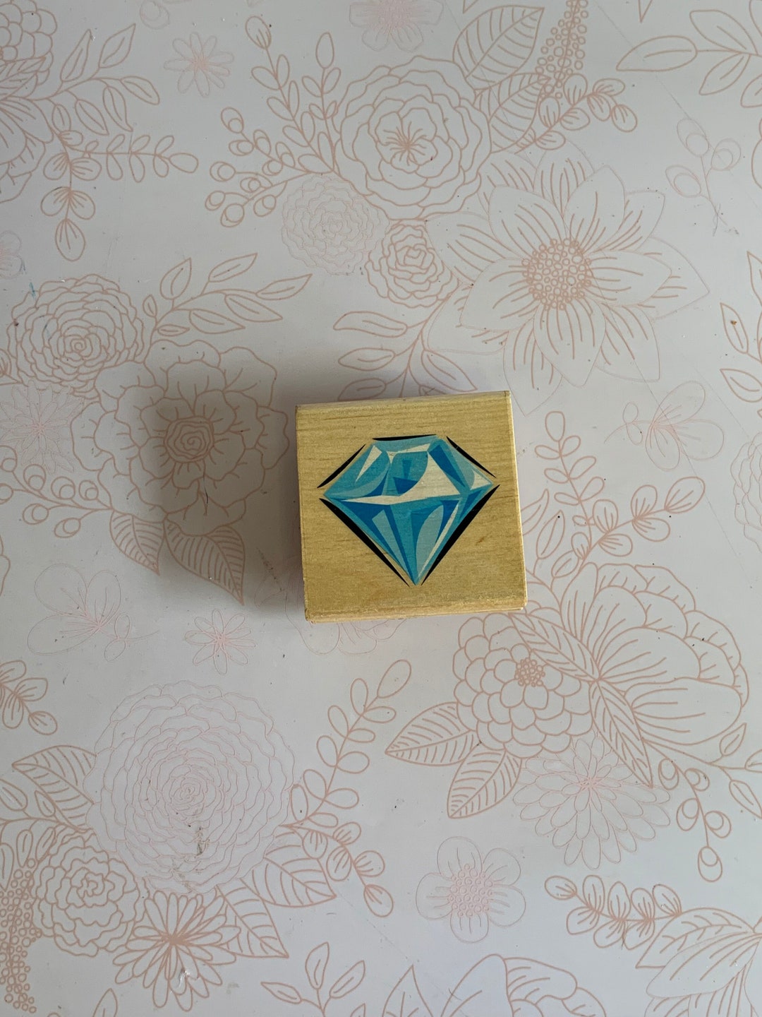 Diamond Stamp, Diamond Rubber Stamp, Rubber Stamp, Ink Stamp, Wood ...