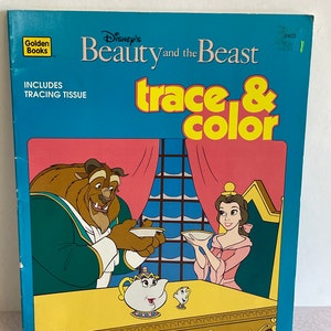 Vintage Disney Beauty and the Beast Trace and Color Book - Etsy