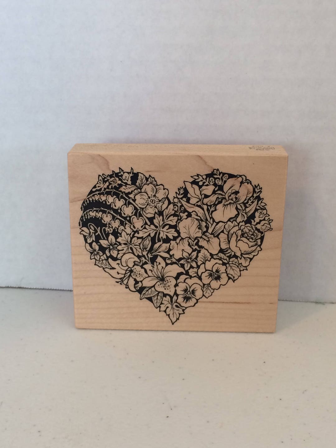 PSX Rubber Stamp, Psx K-663 Stamp, Heart Flower Stamp, Wooden Rubber ...