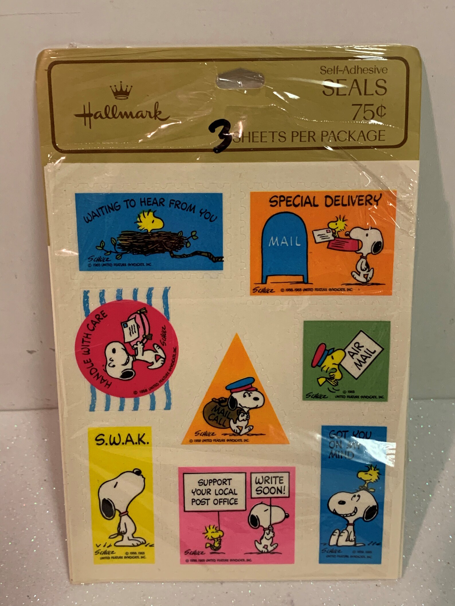 Vintage Peanuts Snoopy Hallmark Stickers Snoopy Stickers - Etsy