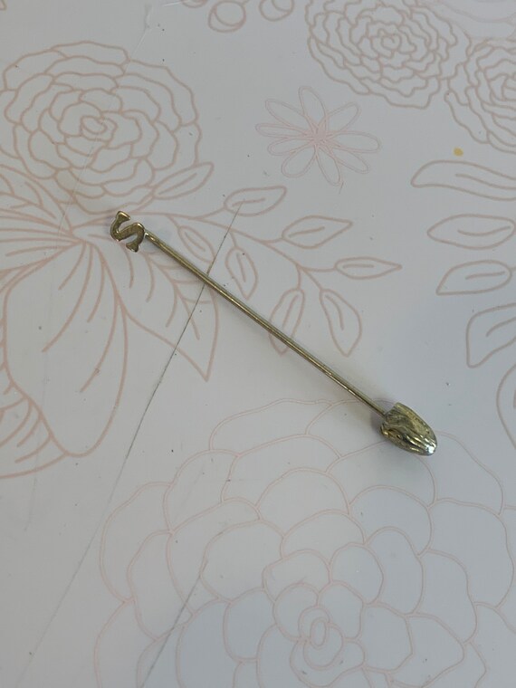 Vintage letter s stick pin, letter S jewelry, gold le… - Gem