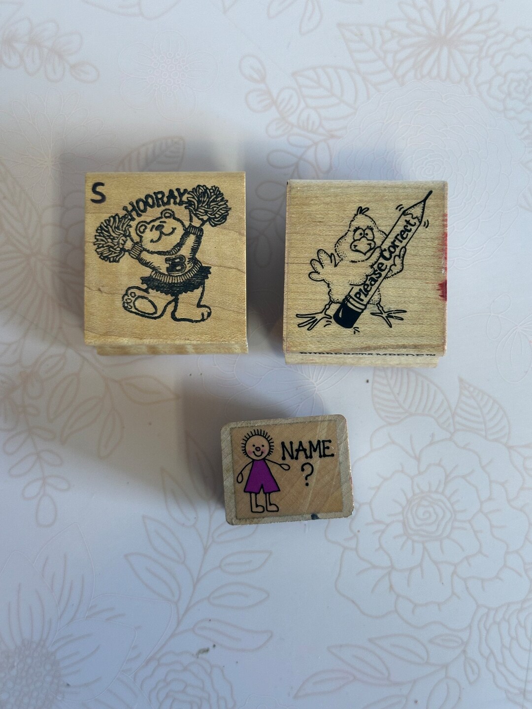 School Themed Stamp Set, Wooden Stamp Lot, Rubber Stamp, Ink Stamp Lot ...