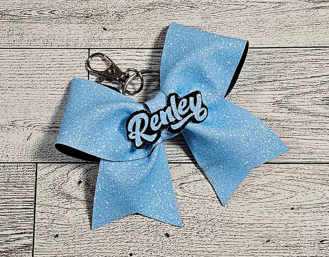 Glitter Cheer Bow Keychain Customization Available Perfect for Cheer ...